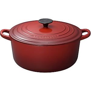Le Creuset Enameled Cast-Iron 7-1/4-Quart Round French Oven, Cherry Red