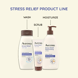 Aveeno Stress Relief Moisturizing Body Lotion with Lavender Scent & Prebiotic Oat to Calm & Relax, Non-Greasy, TSA-Approved Travel Size, 2.5 fl. oz, 12 Pack
