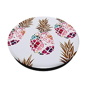 Floral Pineapple Pattern Phone Popper PopSockets Swappable PopGrip