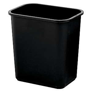 Highmark Wastebasket, 7 Gallons, 14 1/2in.H x 10 1/2in.W x 15 1/4in.D, Black, WB0189
