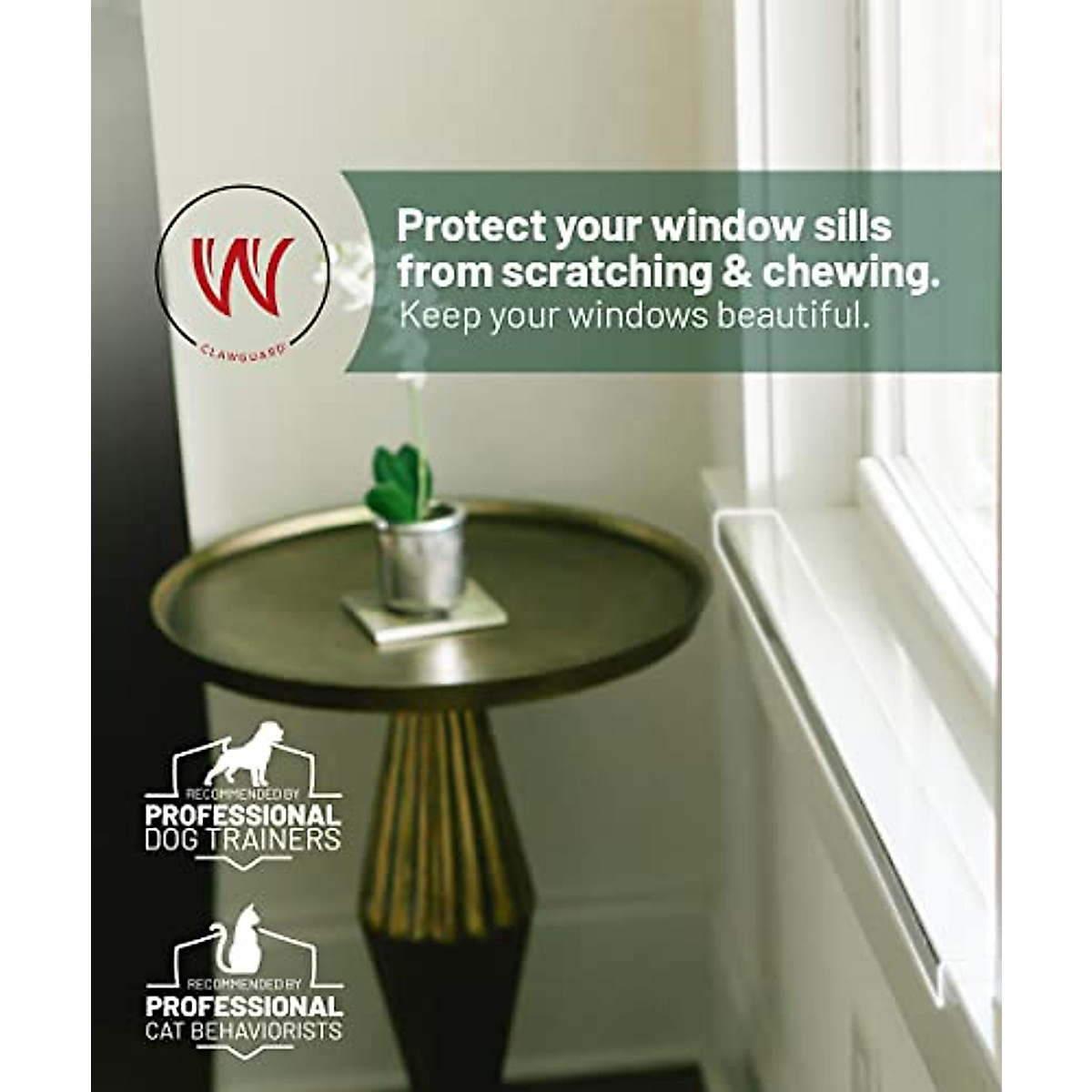 CLAWGUARD Window Sill Protector - Strong Transparent Protection for pets Scratching, Chewing, Slobbering & Clawing on Window Sills. Keep Paws Safe and Home Clean. (Crystal Clear 35.5 in. x 5.25 in.)