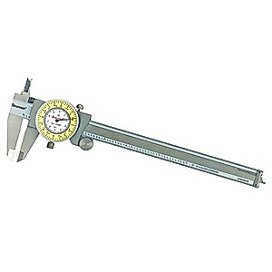 Starrett 120 Series Fractional Dial Calipers for Accurate Measurement with Fitted Plastic Case - White Face, 0-6" Range, -0.002" Accuracy, 0.010" Graduations - 1202F-6