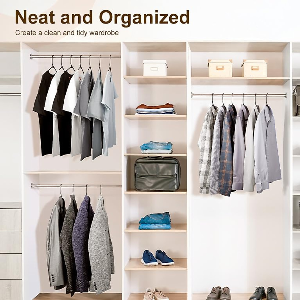 HOUSE DAY Black Plastic Hangers 60 Pack, Durable Clothes Hanger with Hooks, Space Saving Hangers are Perfect for Use in Any Closet, Light-Weight Clothes Hangers Plastic for Everyday Use