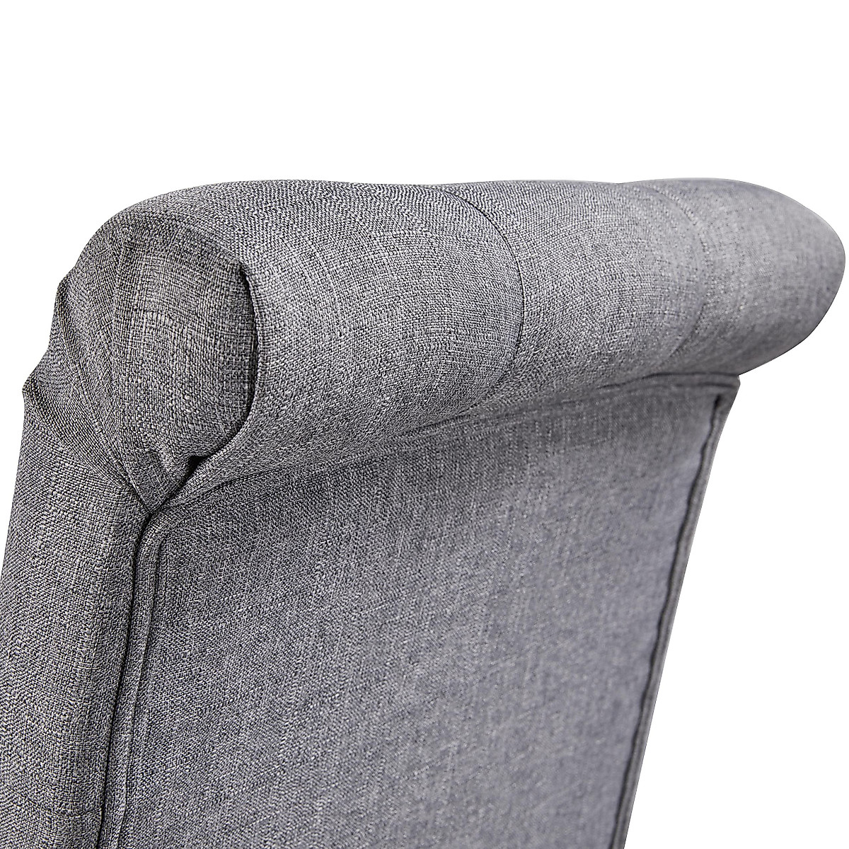 Yaheetech Dining Chairs Set of 6 Fabric Upholstered Dining Chairs Padded Chairs Button Tufted Kitchen Chairs with Solid Wood Legs for Home, Dining Room, Kitchen, Dark Gray(3 package)