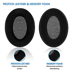 Jecobb HD598 Earpads Replacement Ear Cushion Pads with Protein Leather and Memory Foam for Sennheiser HD598 Series HD598SE HD598CS HD515 HD555 HD595 HD518 Over Ear Headphones ONLY (Black/Velvet)