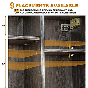 SUNTAGE Bathroom Wall Cabinet, Over Toilet Storage Cabinet w/2 Towel Bar, Paper Roll Holder & Adjustable Shelf in 9 Combinations, Medicine Cabinets Ideal for Bathroom, Kitchen (Brown)