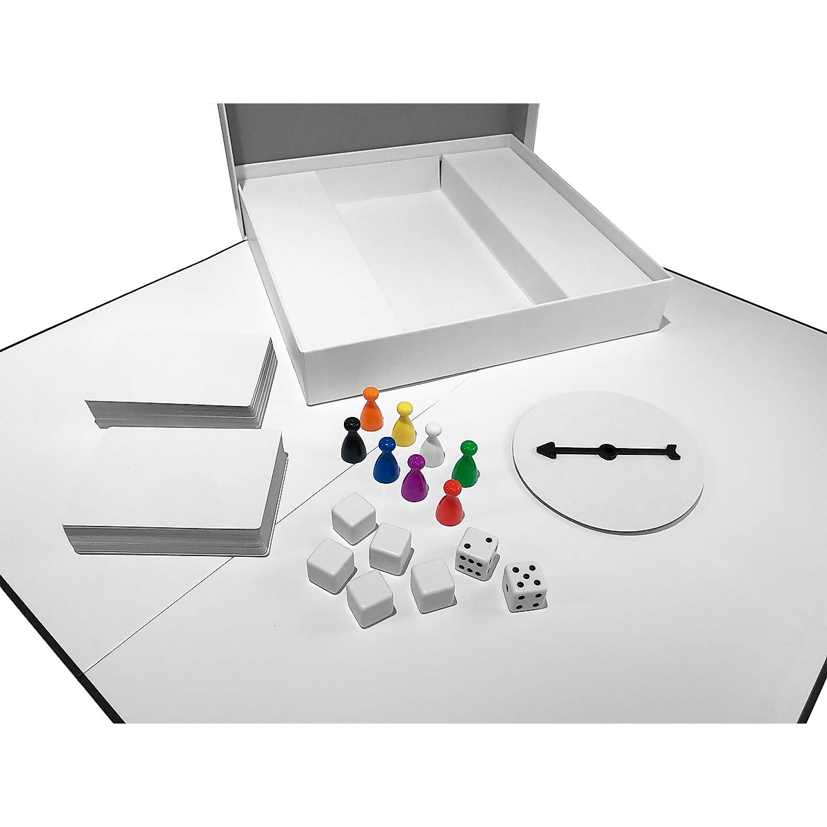 Create Your Own Board Game Set – DIY Kit with Blank Game Board, Game Pieces, Blank Cards, Dice, Spinner – Build Your Own Game for Family Board Games