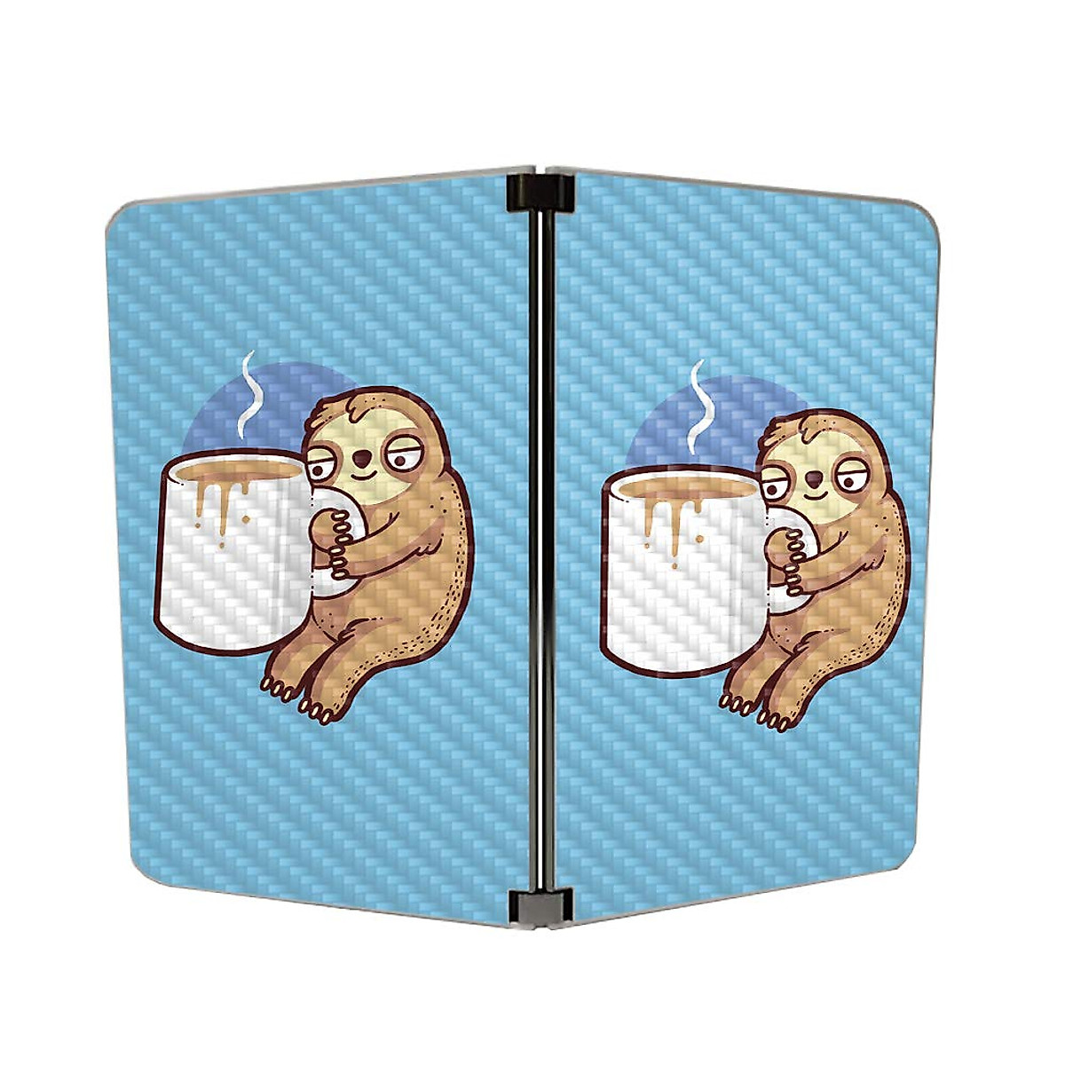 MightySkins Carbon Fiber Skin for Microsoft Surface Duo - Good Morning Sloth | Protective, Durable Textured Carbon Fiber Finish | Easy to Apply | Made in The USA