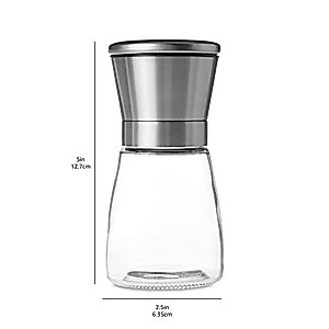Amazon Basics Adjustable Salt and Pepper Grinders, 5.5oz capacity- Set of 2