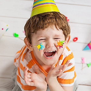 144 Pieces Artist Party Paint Splash Tattoos Artist Paint Temporary Tattoos for Art Paint Party Favors Creative Birthday Party Decoration Supplies Apparel Accessories