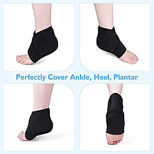 Helthrelife Heel Ice Pack for Pain Relief, Gel Ankle Ice Pack Wrap Adjustable for Heel Pain, Plantar Fasciitis, Achilles Tendinitis, Dry Cracked Heels, Sprain, Sports Injuries Pack of Two