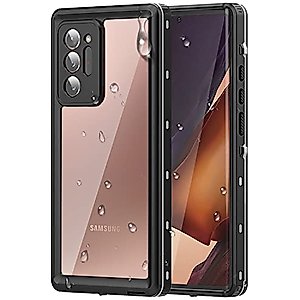 WIFORT Samsung Galaxy Note 20 Ultra Waterproof Case Built-in Screen Protector Water Resistant Cover Protective Drop Protection Hard, Shockproof Full Body Case for Samsung Note 20 Ultra 5G, Black
