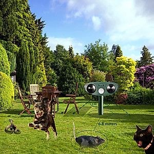 2023 Solar Ultrasonic in Repellent Defender Rat, Squirrel, Deer, Raccoon, Skunk, Rabbit, Mole, Dog, Cat, Waterproof with Motion Detector Green1