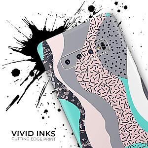 DesignSkinz Retro Summer Mint and Coral Protective Vinyl Decal Wrap Skin Cover Compatible with The Samsung Galaxy S20 (Screen Trim & Back Glass Skin)