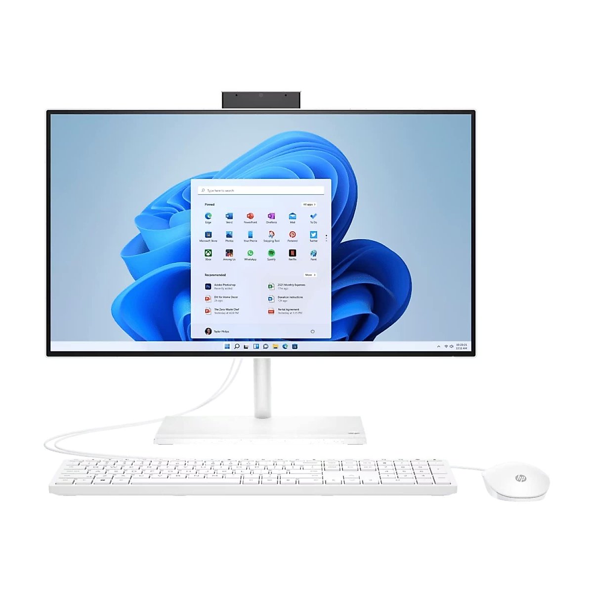 HP 23.8 inch All-in-One Desktop PC, Intel Celeron Processor J4025 Processor, Intel UHD Graphics 600 Graphics, 4 GBmemory,Windows 11 Home Operating System (24-cb0011, Starry White)