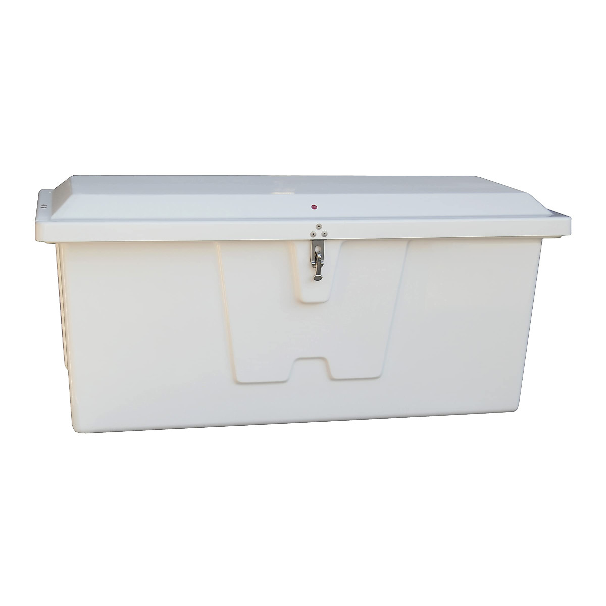 TAYLOR MADE PRODUCTS Stow 'N Go Small Fiberglass Dock Box, White (24"H x 54"W x 22"D) – Fiberglass construction, UV gelcoat finish, stainless steel lockable latch and hardware – 2020108652