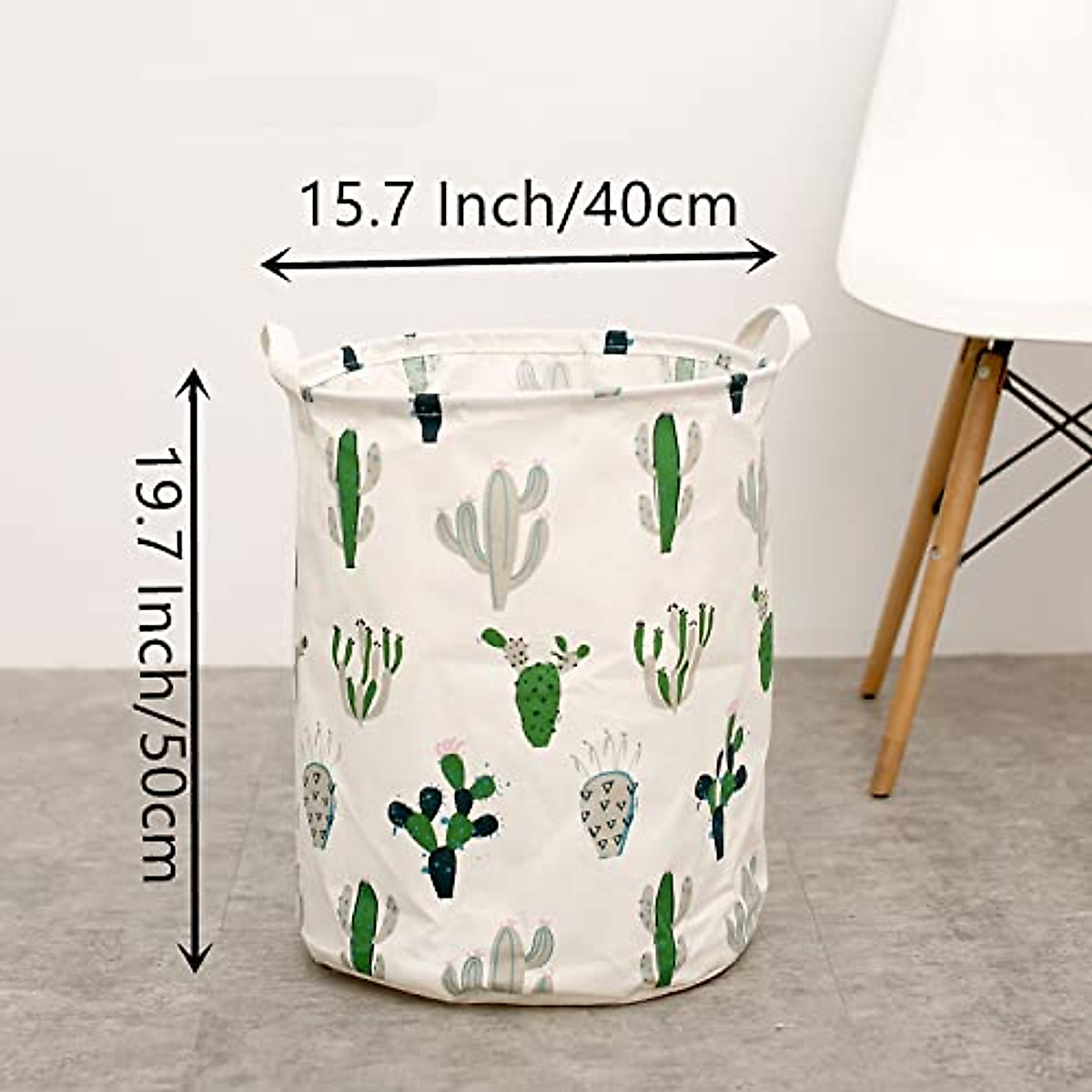 Large Green Catcus Laundry Hamper Bucket for Storage Bin,Kids Room, Home Organizer, Nursery Storage, Baby Hamper with Cactus Design