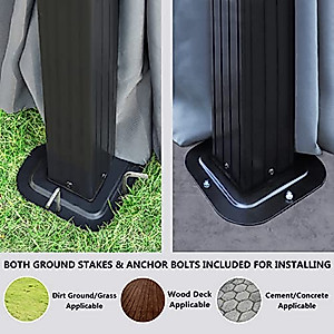 MUPATER 10'x 12' Outdoor Hardtop Gazebo with Galvanized Steel roof,Aluminum Frame, Metal Gazebo with Netting&Curtains for Garden, Patio, Lawns, Grey