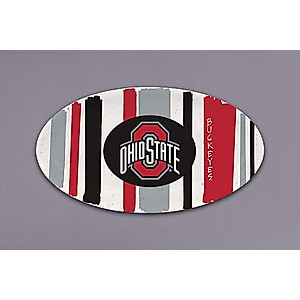 Magnolia Lane Ohio State Oval Striped Platter, 12.25-inch Length, Kitchen Accessories