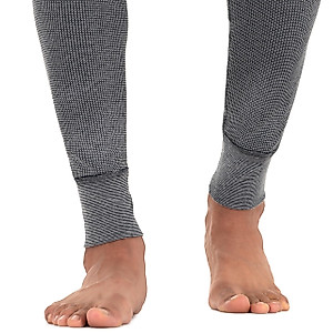 Fruit of the Loom Men's Recycled Premium Waffle Thermal Underwear Long Johns Bottom (1, 2, 3, and 4 Packs), Greystone Heather, X-Large