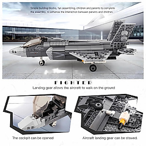 MEOA 646 Pcs F-35B Lightning II Plane Building Toys WW2 Fighter Jet F35 Model Kits Military Airplane Building Blocks Set Bricks Toy Gifts for Kids and Adults