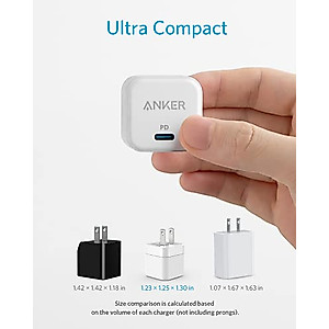 USB C Charger, Anker 20W Fast Charger with Foldable Plug, PowerPort III 20W Cube Charger for iPhone 14/14 Plus/14 Pro/14 Pro Max/13, Galaxy, Pixel 4/3, iPad/iPad Mini, and More (Cable Not Included)