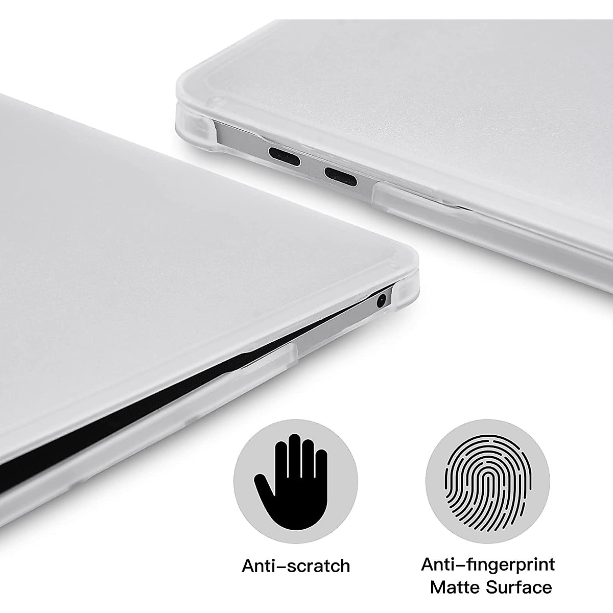 BlueSwan New Upgraded MacBook Air 13 inch Case 2018-2021 Model M1 A2337 A2179 A1932, Anti-Cracking and Anti-Fingerprint Hard Shell Case, TPU+PC, Frosted Clear
