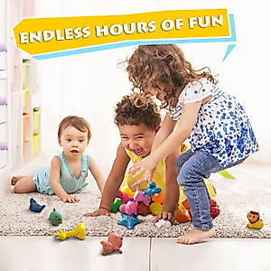 AMINFUN 20 PCS Bath Toys,Rubber Duck Animal,Toddlers Bathtub Toys,Baby Pool Floating Toys,Infant Boy Girl Shower Toys,Party Decoration for Birthday Easter Christmas Party(20-Pack,Random)