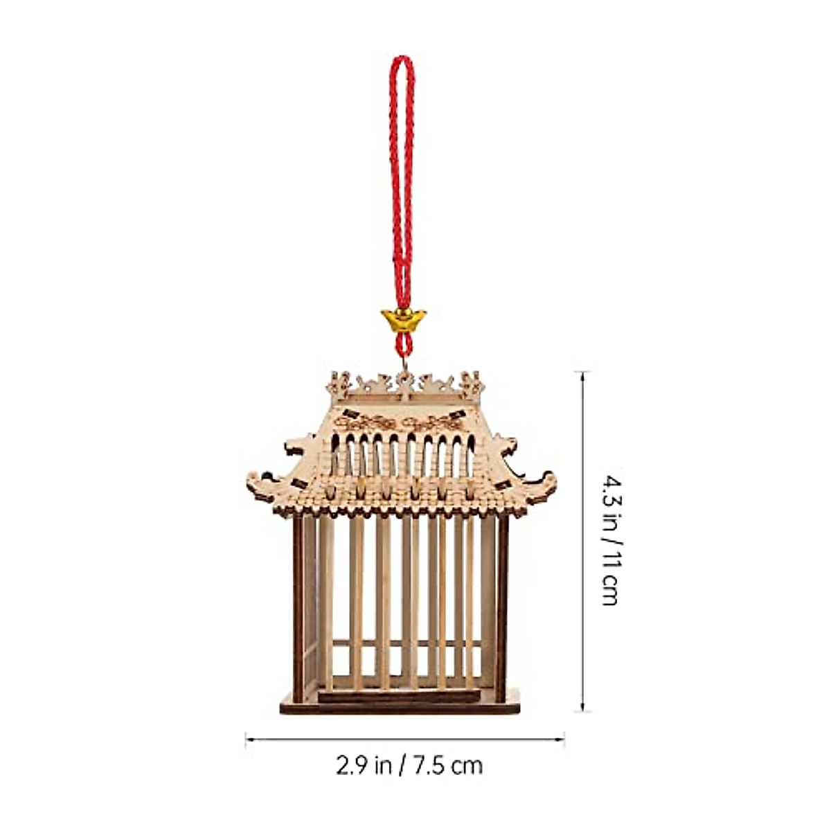 Balacoo Wooden Insect House Grasshopper Cage Bug Habitat Box Insect Critter Cages Garden Hanging Insert Cage for Grasshopper Crickets Insect Light Brown 1