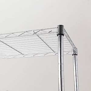 MZG Steel Heavy Duty 4-Tier Utility Shelving Unit Steel Organizer Wire Rack for Home,Kitchen,Office (24-in W x 14-in D x 53-in H)