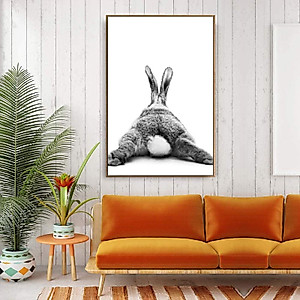 Canvas Prints Bunny Butt Nursery Wall Art Posters Animal Rabbit Prints Funny Rabbit Tail Wall Pictures Baby Room Decor Unframe-style1 12×18inch(30×45cm)