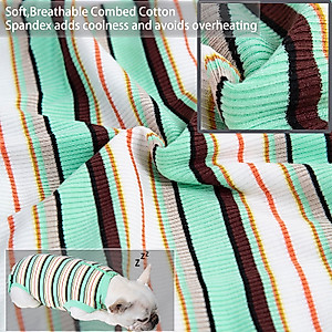 Wabdhaly Dog Surgery Recovery Suit,Surgical Recovery Suit for Medium Female Dgos Spay,Zipper Closure,Combed Cotton Breathable Onesie,Multi Green Striped M