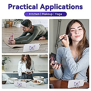 Cobee 3 Pcs Butterfly Cell Phone Ring Stand Holder, Cute Butterfly Pattern Painted Metal Finger Stand Kickstand 360°Rotation Phone Ring Holder Stand Ring Hand Grip with Knob Loop (Blue, Purple, Pink)