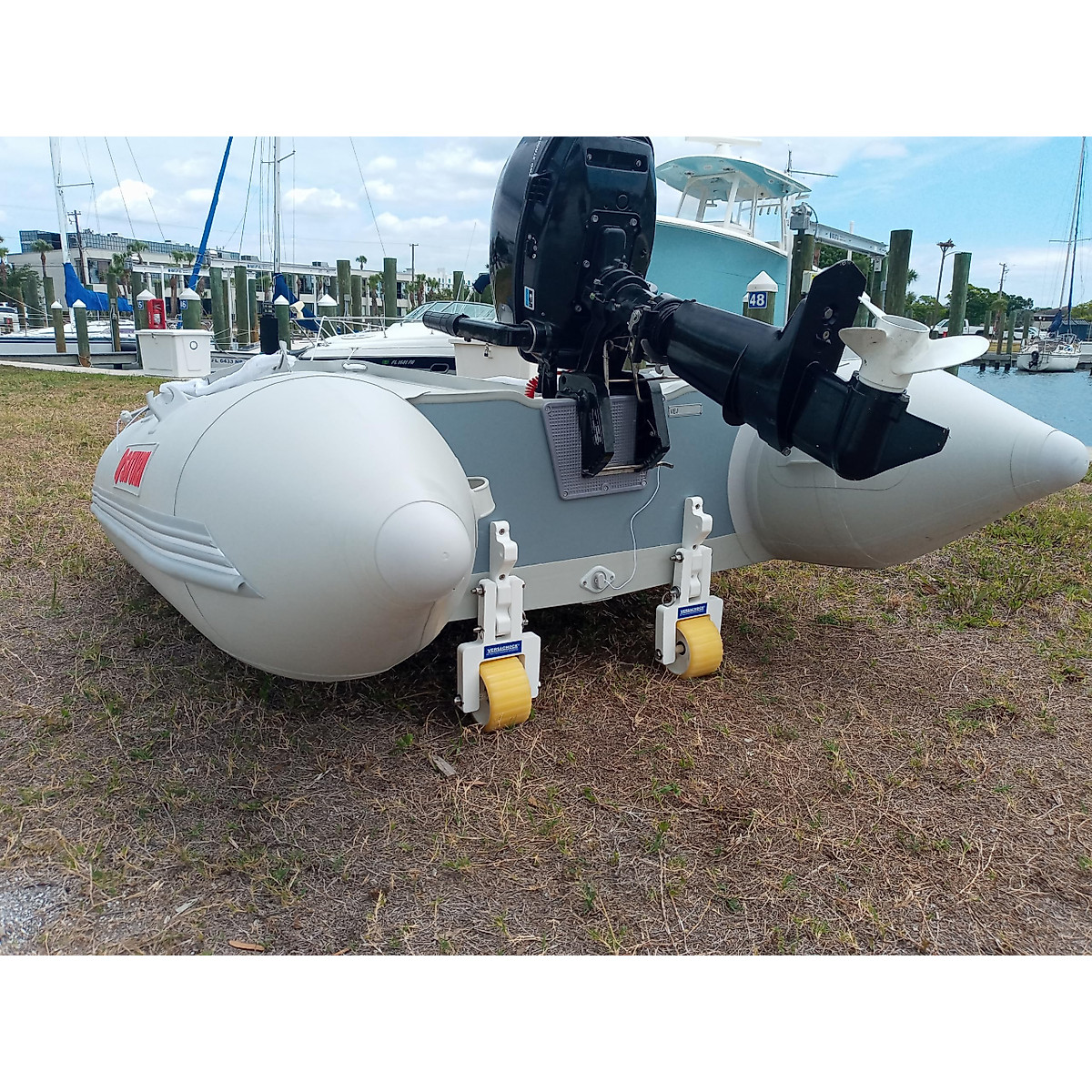 VersaChock Retractable Dinghy Dolly Wheels, White