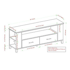 Walker Edison Furniture Company Entertainment TV Stand Console with Storage, 59 Inch, Birch