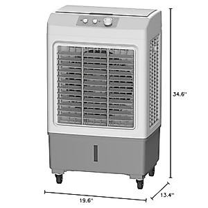Evaporative Cooler - AOLOS Windowless Air Conditioner w/ 3 Speeds, Swamp Cooler for Cooling Up to 700 Sq.ft, 5 Gallon Tank & 4 Ice Packs, 60° Swing, Evaporative Air Cooler for Backyard Garage Outdoor