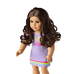 American Girl Truly Me 18-inch Doll #121 with Brown Eyes, Dark-Brown Hair, Lt-to-Med Skin, T-shirt Dress, For Ages 6+