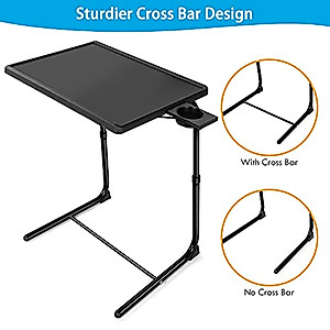 LORYERGO TV Tray - TV Table, Folding Table Trays, w/6 Height & 3 Tilt Angle, w/Cup Holder, Dinner Tray for Eating on Couch, Laptop, Bed & Couch
