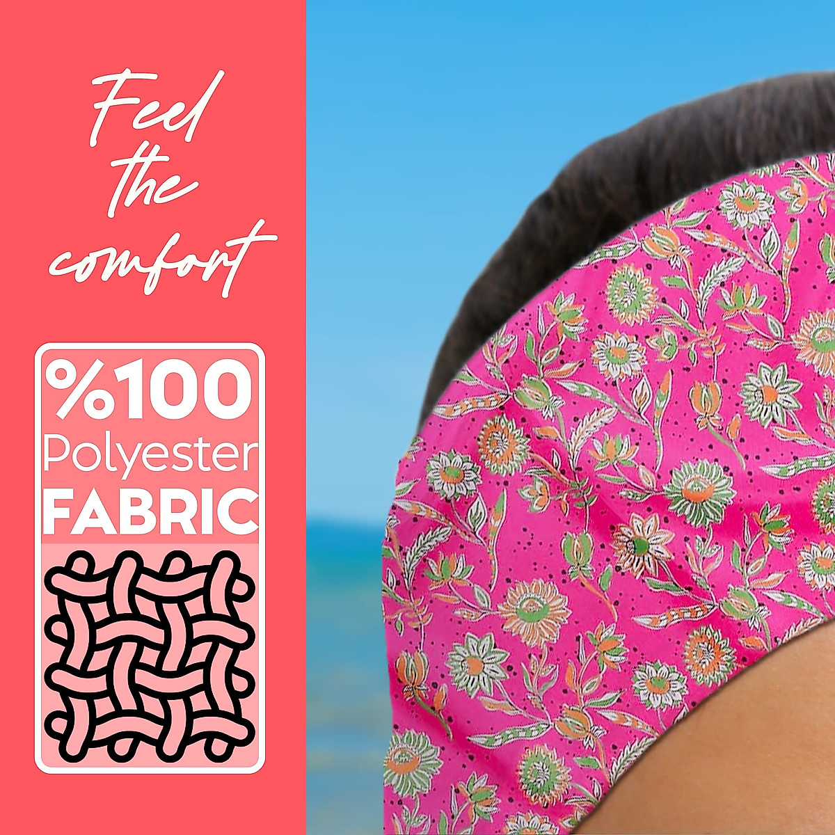 dscarf Womens Neck Scarf 21"x21" Small Square | Headband Scarf Ethnic Bandana Head Scarf Flowering Breathable Lightweight (Flowering Design 2)