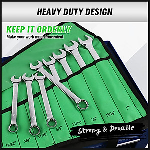 SWANLAKE 32-Piece Combination Wrench Set, SAE and Metric, 1/4"-1" & 7mm-22mm, 12 Point, Chrome Vanadium Steel