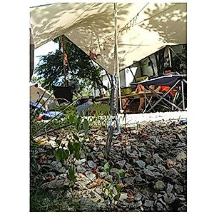 HL 4Pcs Tent Spring Buckle,Heavy Duty Stainless Steel Awning Rope Tensioner, Tarps, Tents, Wire Racks Accessories