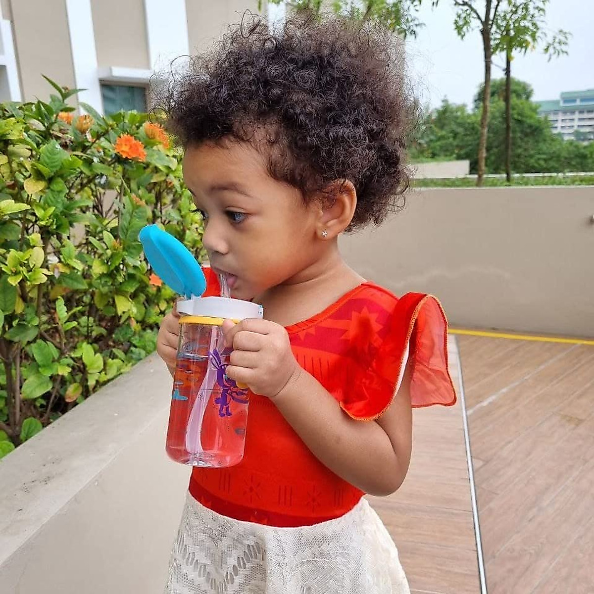 Evorie Tritan Toddler Sippy Cups 10 Oz Kids Water Bottle With Replacement Straw Bundle, Imaginations