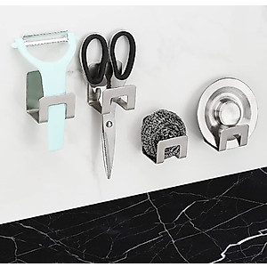 Singring 2Pcs Sponge Holder for Kitchen Sink Sponge Holder Stainless Steel Sink Caddy Adhesive Sponge Holder for Kitchen Bathroom