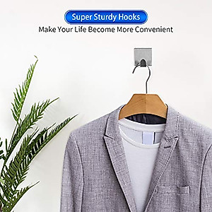 KONE Adhesive Towel Hooks Stainless Steel 4 Piecs (No Need to Put Holes)