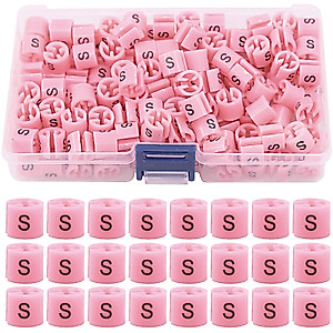 Swpeet 150Pcs Pink【 Sizes S 】 Plastic Clothes Hanger Size Markers Color-Coding Hanger Sizes Hangers Tags Marker Garment Size for Wire Hangers Clothing Hangers with Storage Box