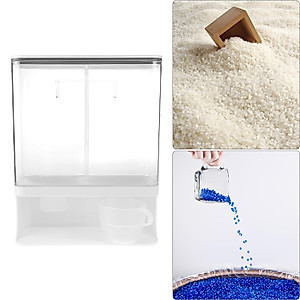 QWORK 105 Oz Wall-Mounted Laundry Beads Detergent Dispenser - Plastic Scent Booster Beads Storage Container for Laundry Room, Kitchen, and Bath - Rice Dispenser, Solid Grain Organizer