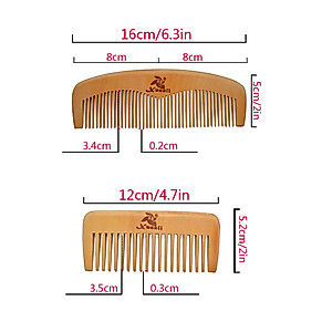 Xuanli® 8 Pcs The Family Of Hair Comb set - Wood with Anti-Static & No Snag Handmade Brush for Beard, Head Hair, Mustache With Gift Box (S021)