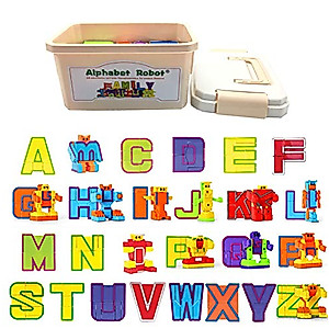 Siiziitoo 26 Pieces Alphabet Robots Toys for Kids, Alphabots, Letters, ABC Learning Toys for Toddlers Education Toy, Carnival Prizes Classroom Rewards, Christmas Toys Gift