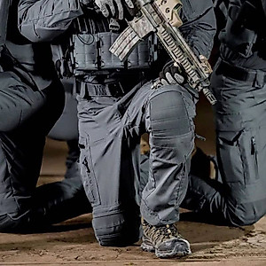 Tactical Pants Mens Wear Resistant Waterproof Military Combat Jogging Pants Men Multi Pocket Camo Cargo Trousers Gray M