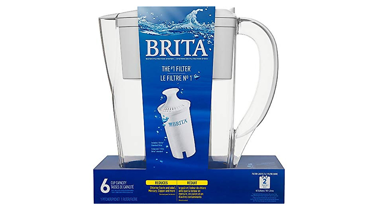 Brita Space Saver Water Filter Pitcher - Compact & Filtered Water